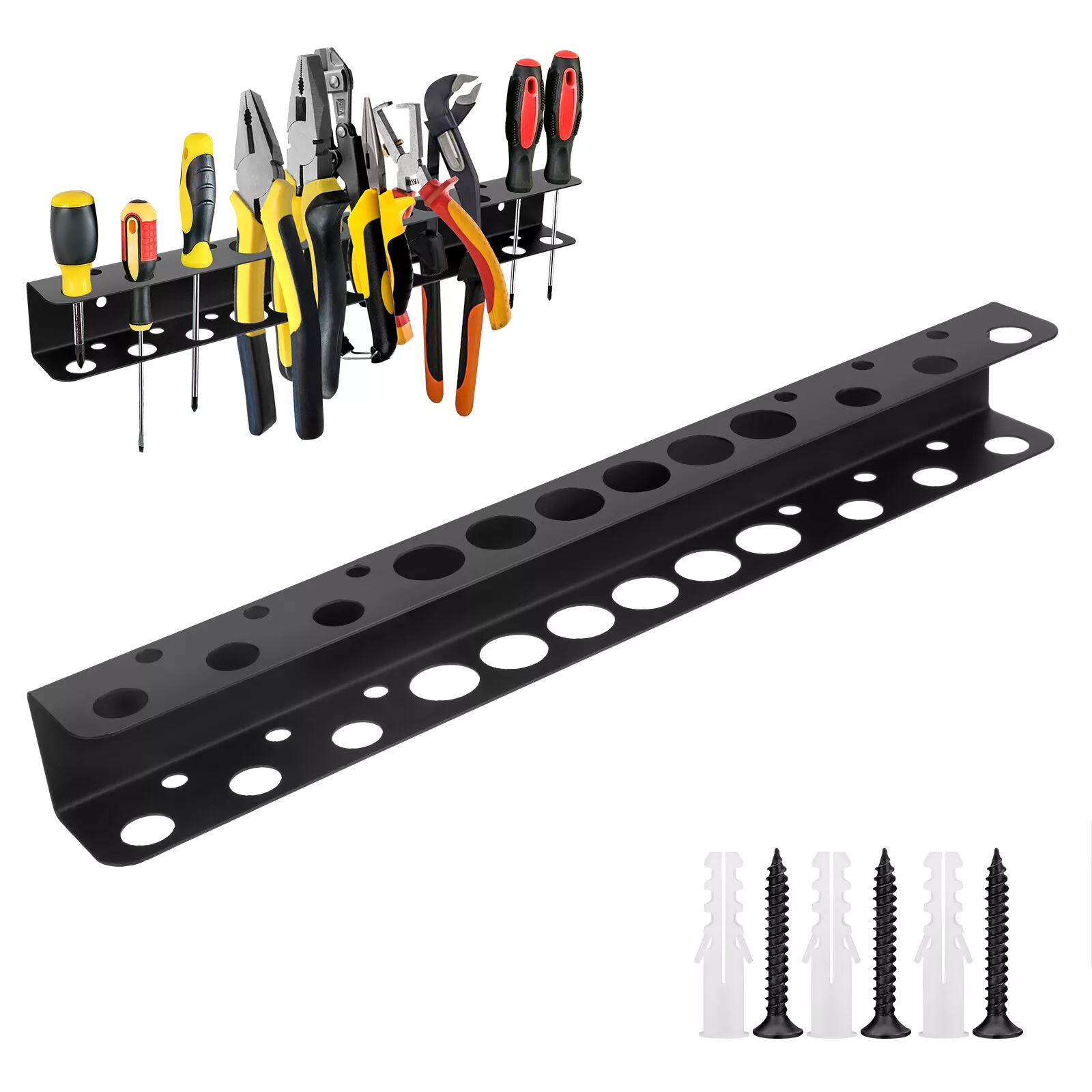 Tool Rail Rack Holder Screwdriver Organizer Wall Mount Hanger Shelf w ...