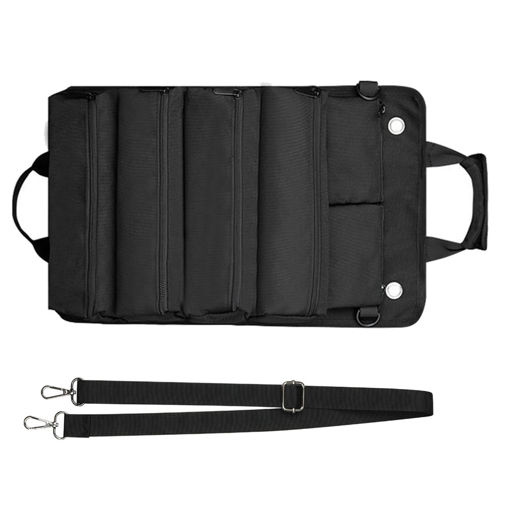 Tool Roll Bag 5 Pockets Tool Bags Multi-Purpose Roll Up Tool Bag Wrench ...