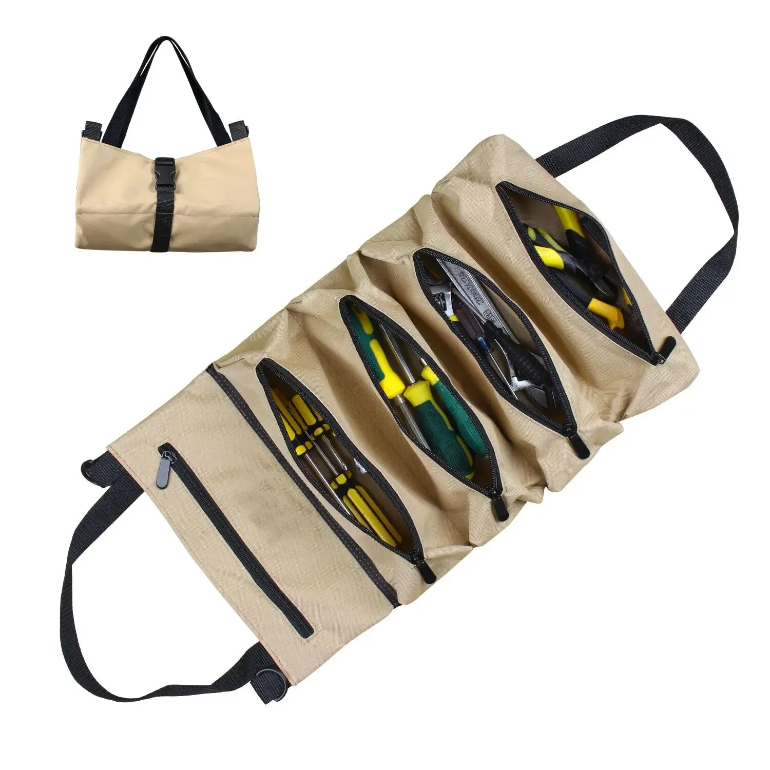 Tool Roll,Multi-Purpose Roll Up Tool Bag,Wrench Roll,Canvas Tool ...