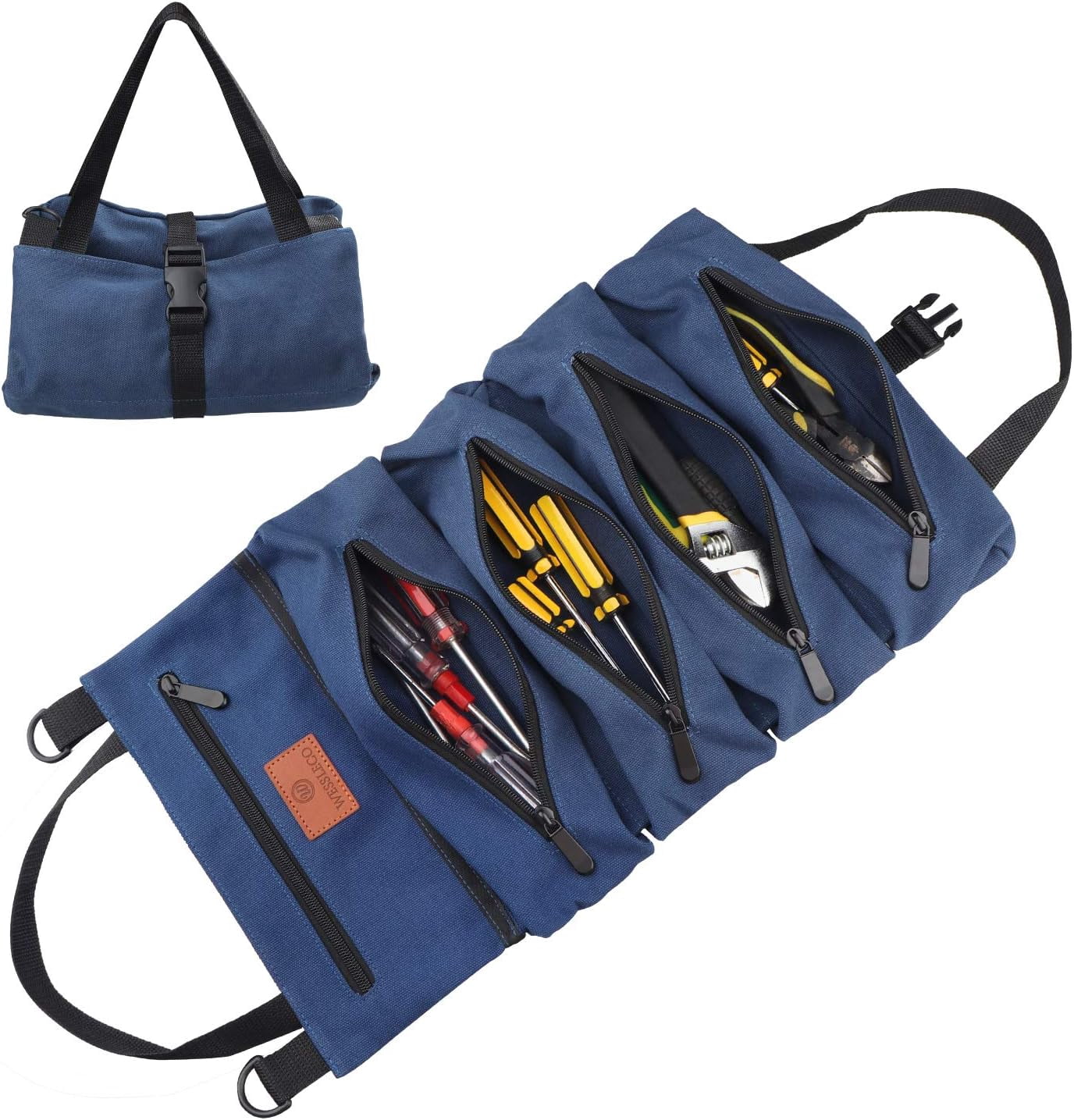 Tool Roll Up Pouch, Tool Roll, 16OZ Canvas Multi-Purpose Wrench Roll Up ...