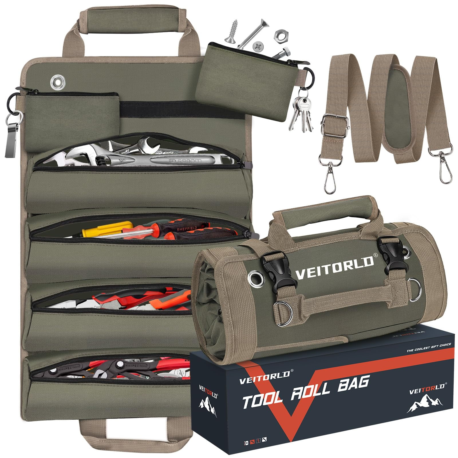 Tool Roll Up Bag, Gifts for Men Dad Him Chirstmas, Mens Stocking ...