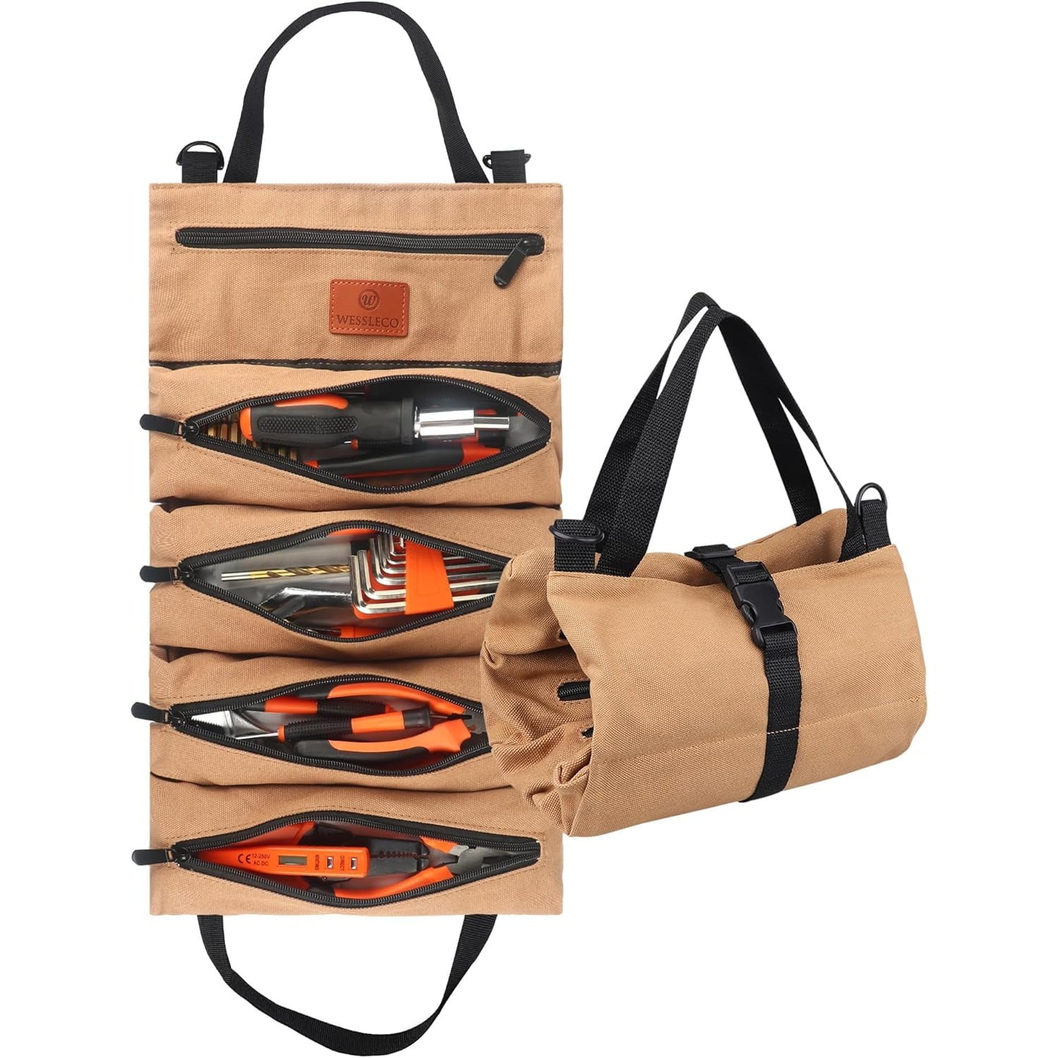 Tool Roll Up Pouch, Tool Roll, 16OZ Canvas Multi-Purpose Wrench Roll Up ...