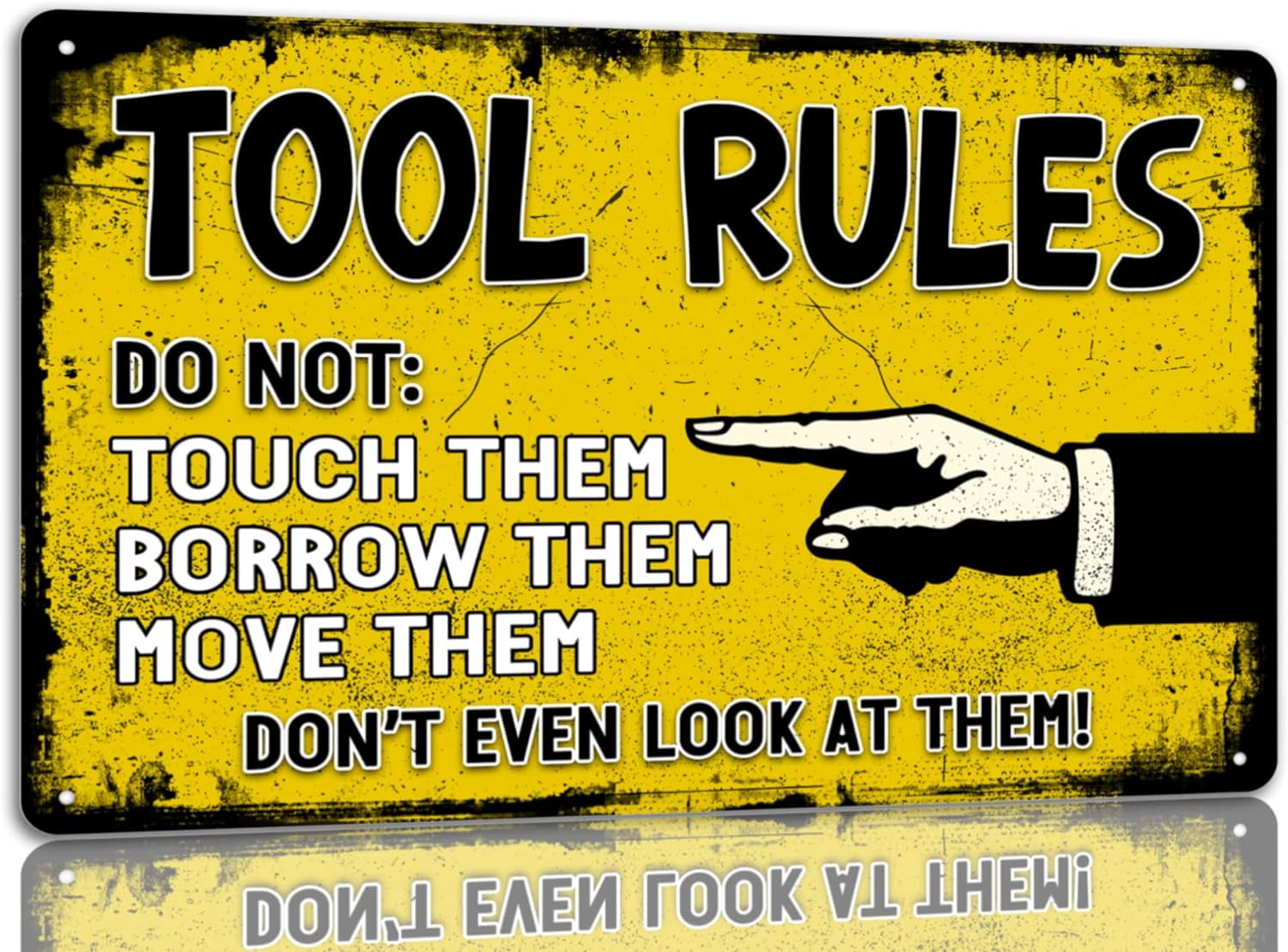 Tool Rules Metal Tin Signs Vintage Garage Wall Decor Signs Garage Shop ...