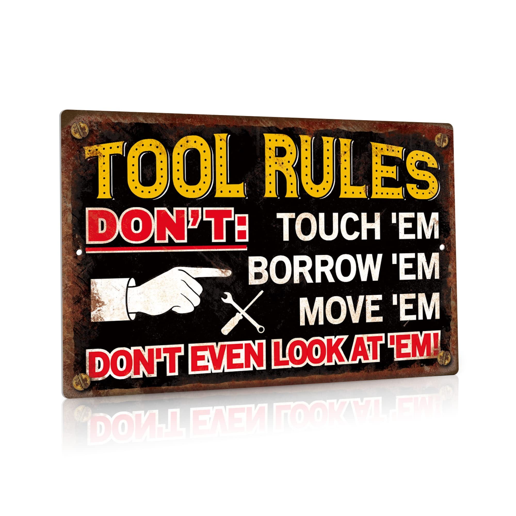 Tool Rules Sign, Vintage Retro Garage Man Cave Bar Decor,es Metal ...