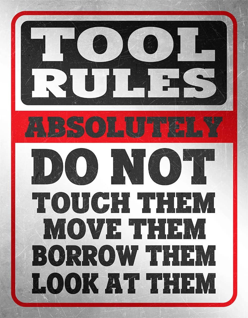 Tool Rules Tin Sign - Nostalgic Vintage Metal Wall - Made in - Walmart.com