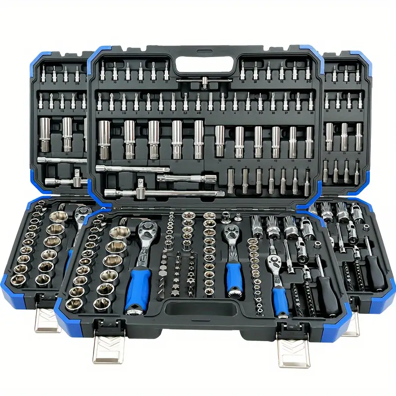 Tool Set - Socket and Ratchet Wrench Toolbox, 172pcs Tool Box, Universal Home Car Repair Tool ...