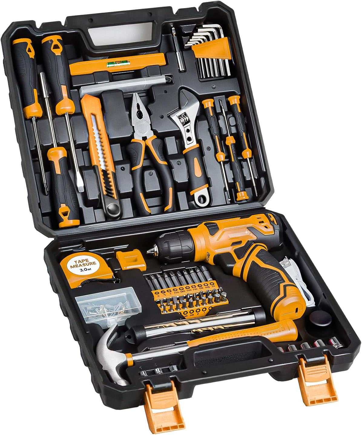 Warmhaven Tool Set - Tool Kit with 8V Cordless Drill, 132 Piece Tool ...