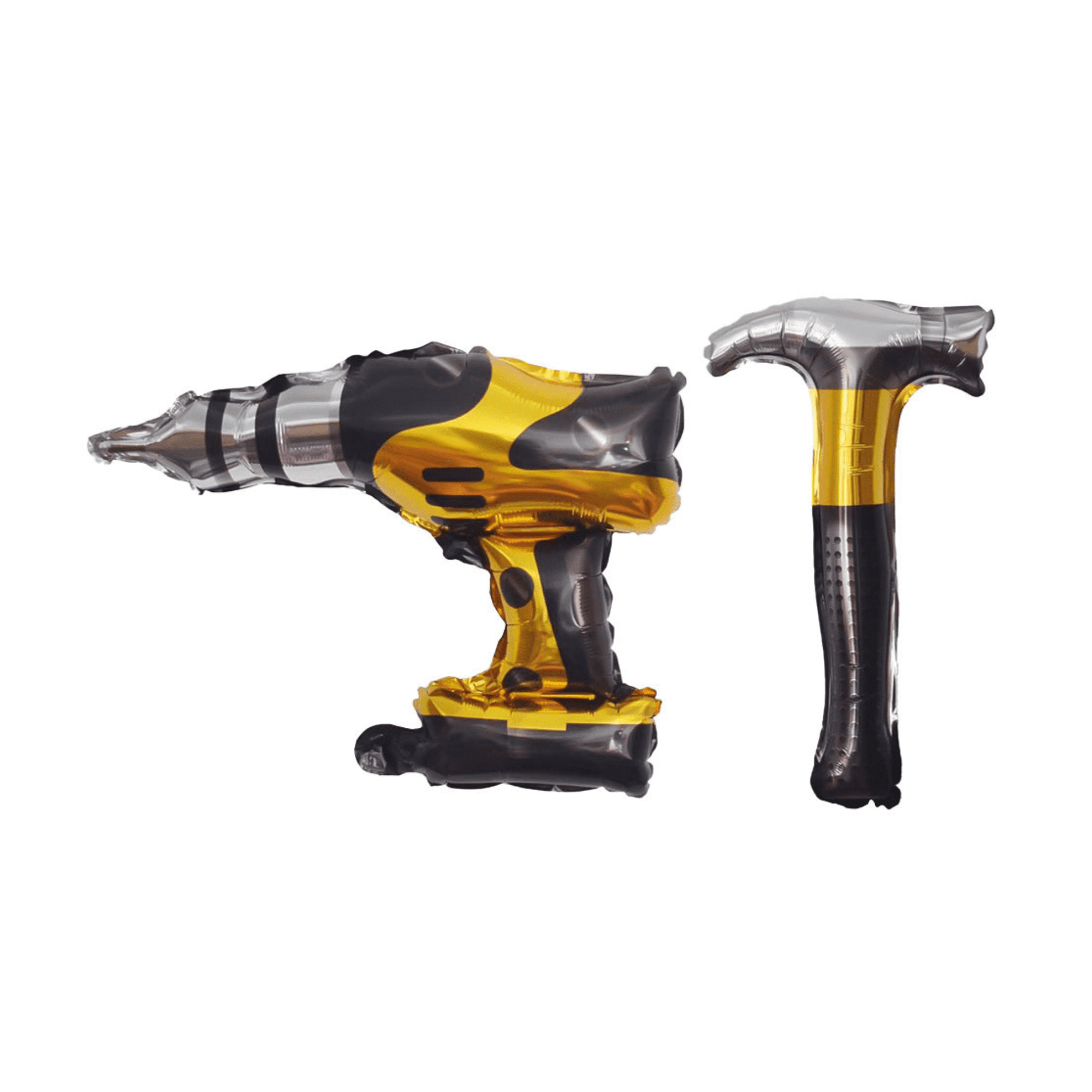 Tool Shaped Mylar Balloons Set - Power Drill and Hammer Party Balloons ...