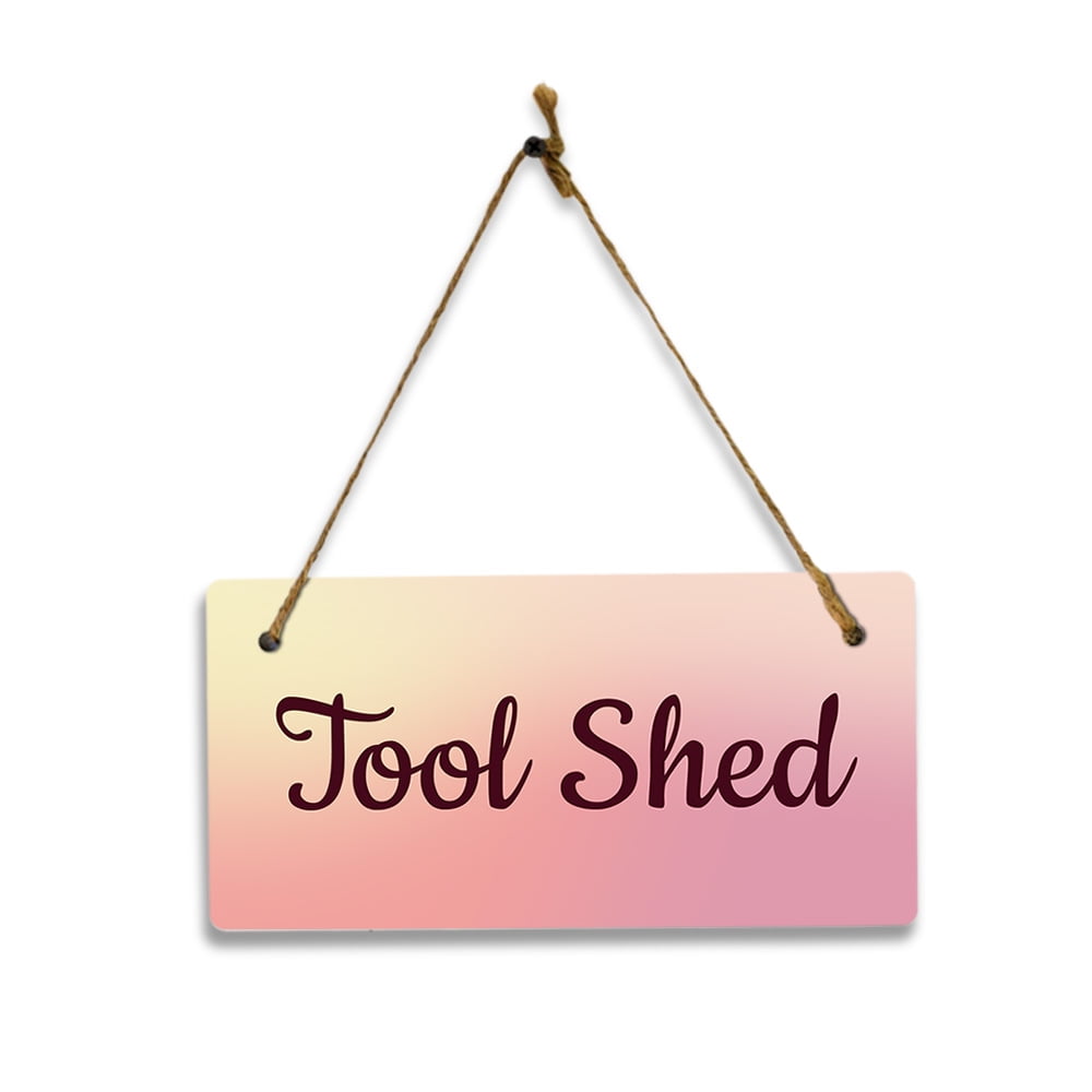 Tool Shed (Peach Blush) 5x10 Hanging Plus Wall or Door Sign | Rustic ...