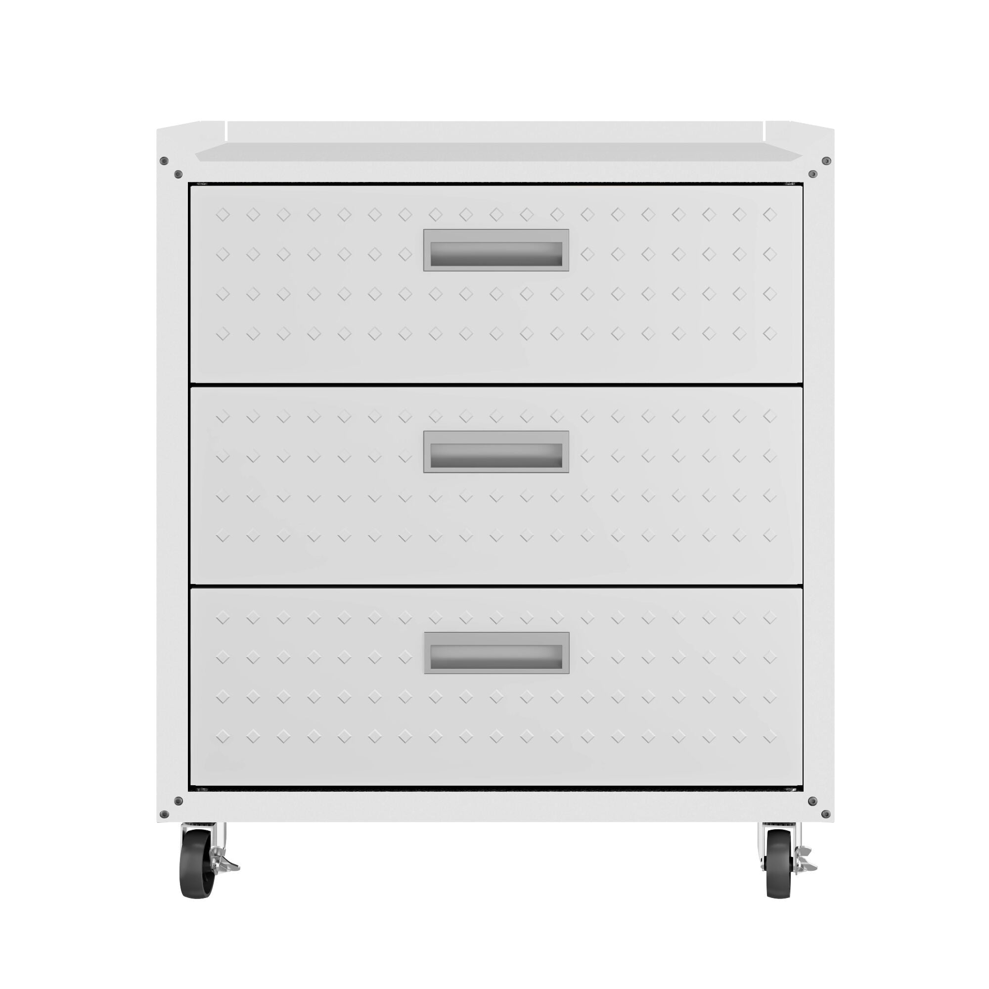 Tool Storage Cabinet Fortress 30" Rolling Garage Cabinet in White (3 ...