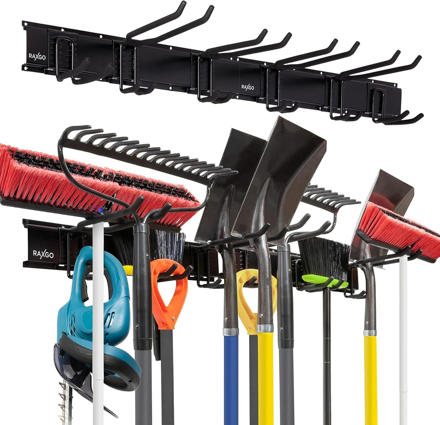 Tool Storage Rack, 8 Piece Garage Organizer, Metal, Wall mounted ...