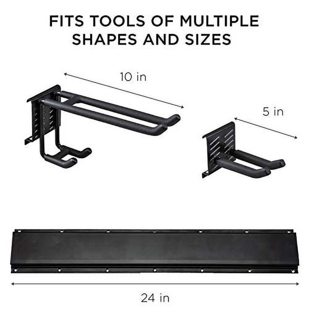Tool Storage Rack, 8 Piece Garage Organizer, Metal, Wall mounted ...