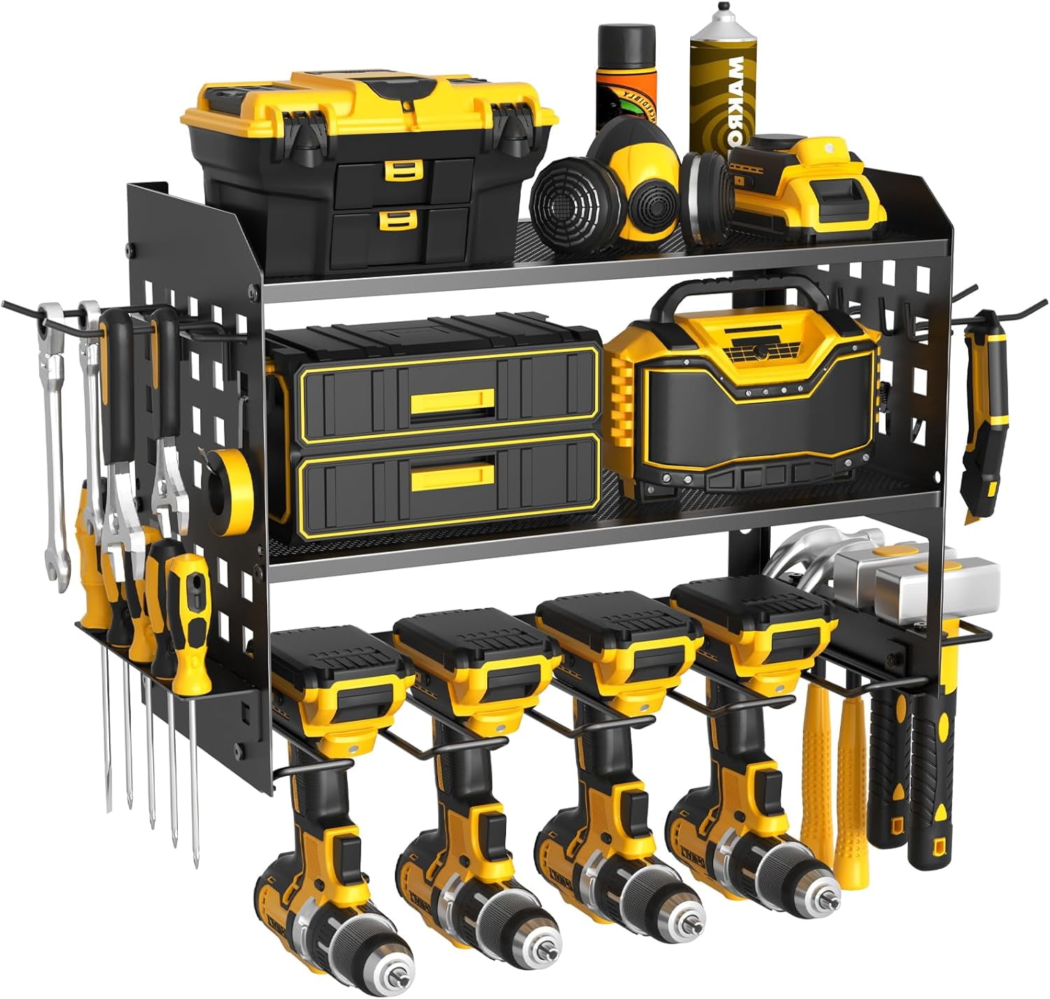 Power Tool Organizer, Heavy Duty Wall Mount Tool Organizer 3 Layers ...