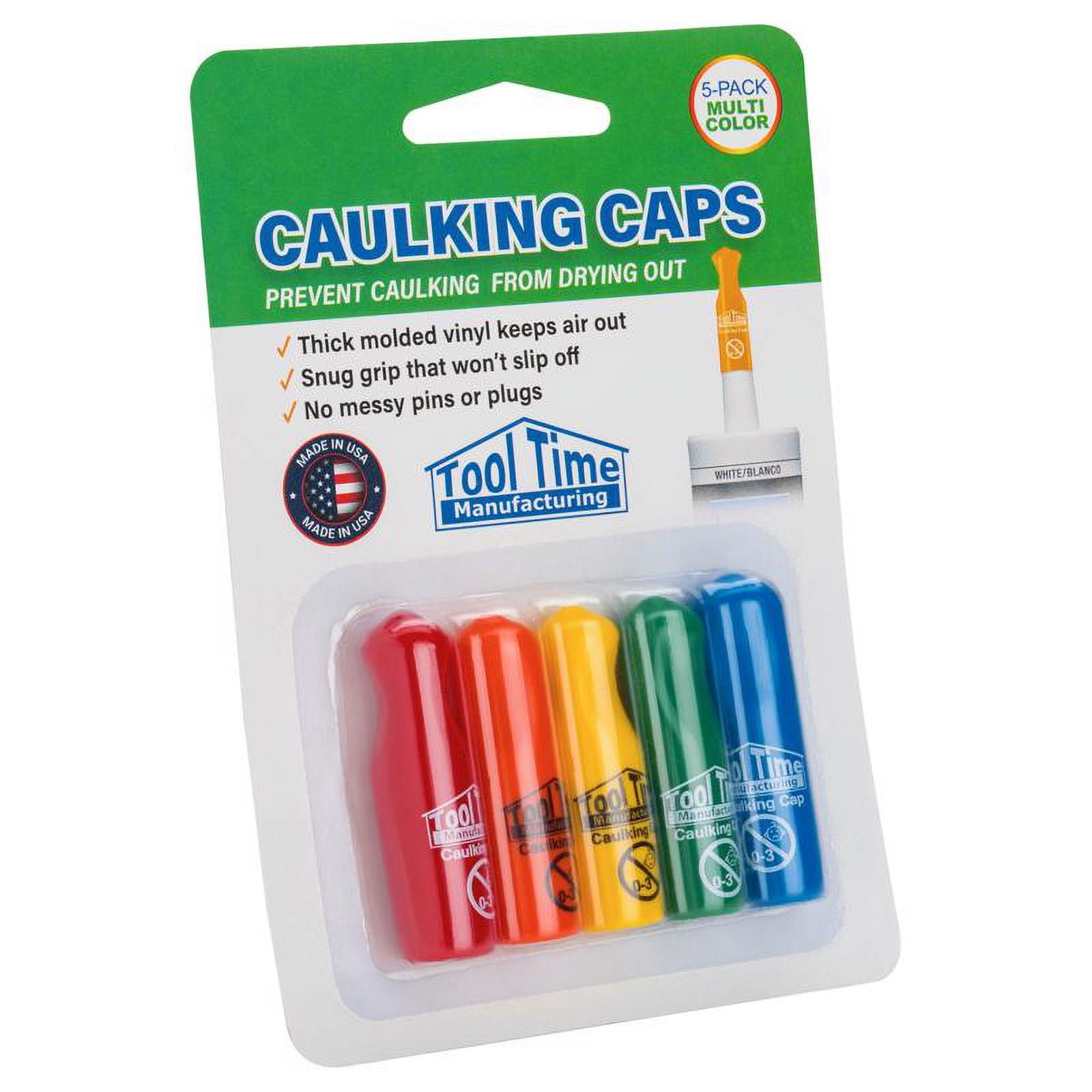 Tool Time Manufacturing Assorted Vinyl Reusable Caulking Caps - Walmart.com