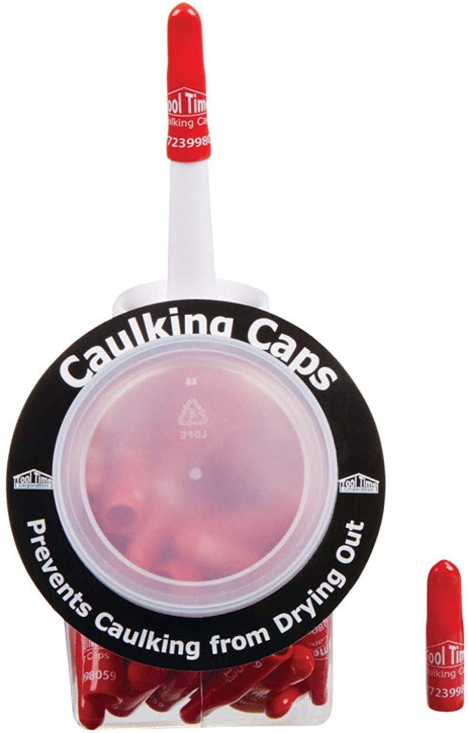 Tool Time Corporation Red Industrial Vinyl Reusable Caulking Cap ...