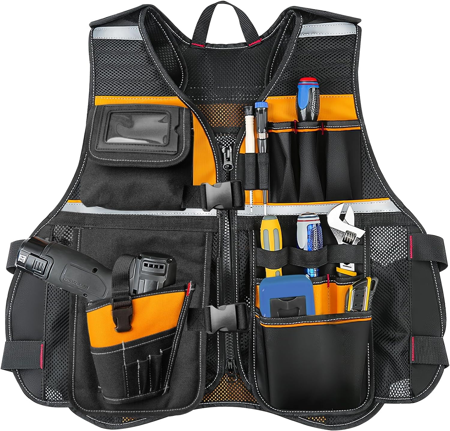 Tool Vest Electrician, 15 Pockets Tool Vest for Handyman, Carpenter ...
