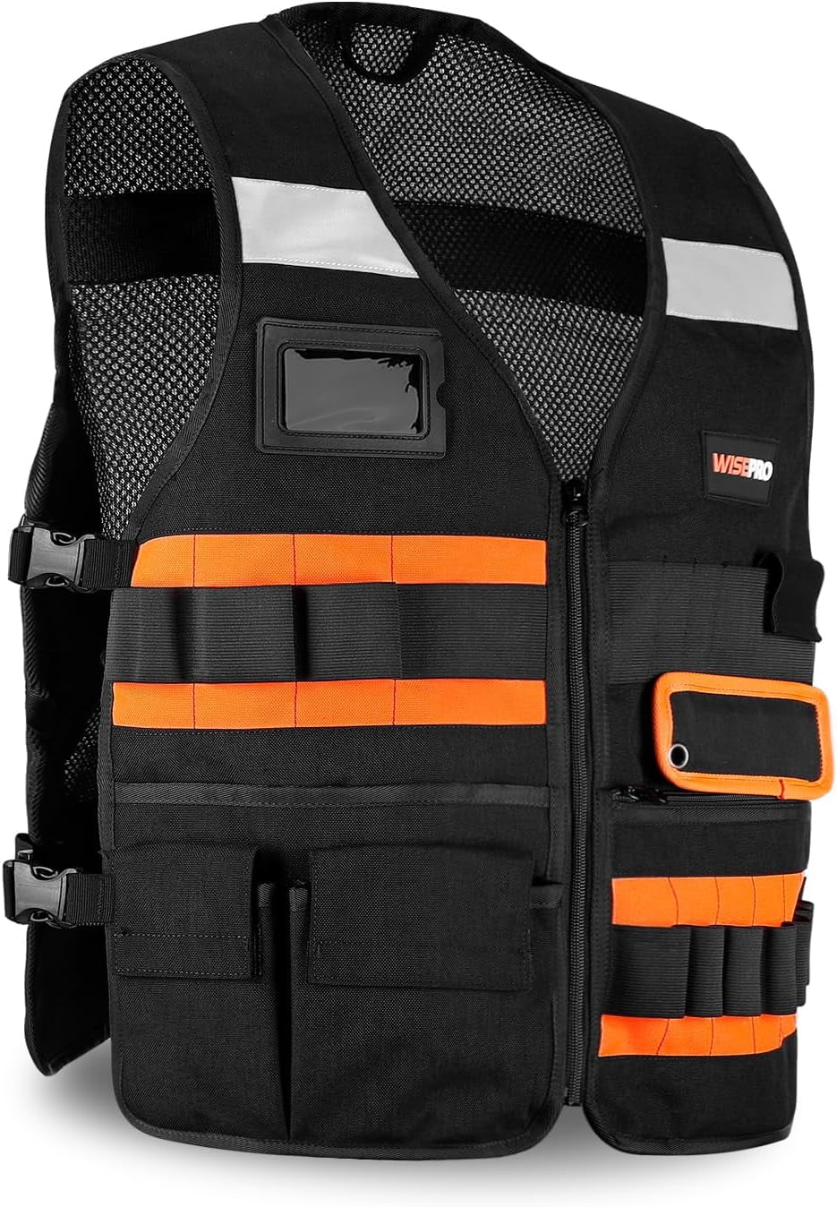 Tool Vest, Electrician Safety Vest with Pockets and Zippers, All ...