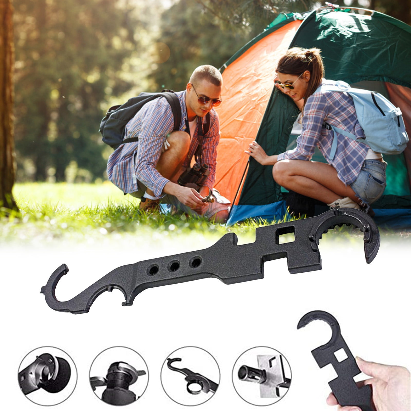 Tool Wrench All-Steel Metal Large Wrench Outdoor Camping Multi-Function Wrench - Walmart.com