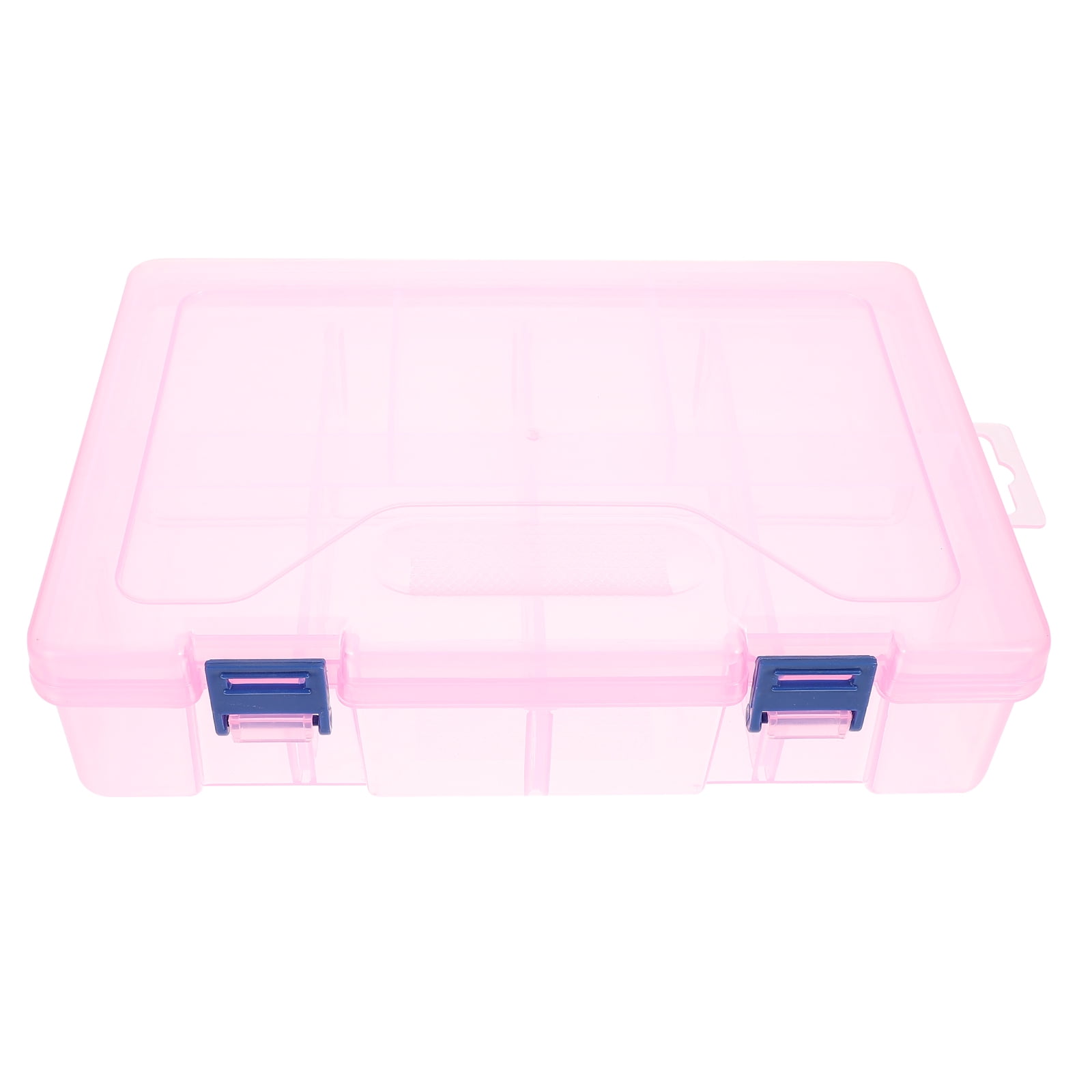 Worgeous Pink Plastic Storage Box with Dividers for Jewelry and Small ...