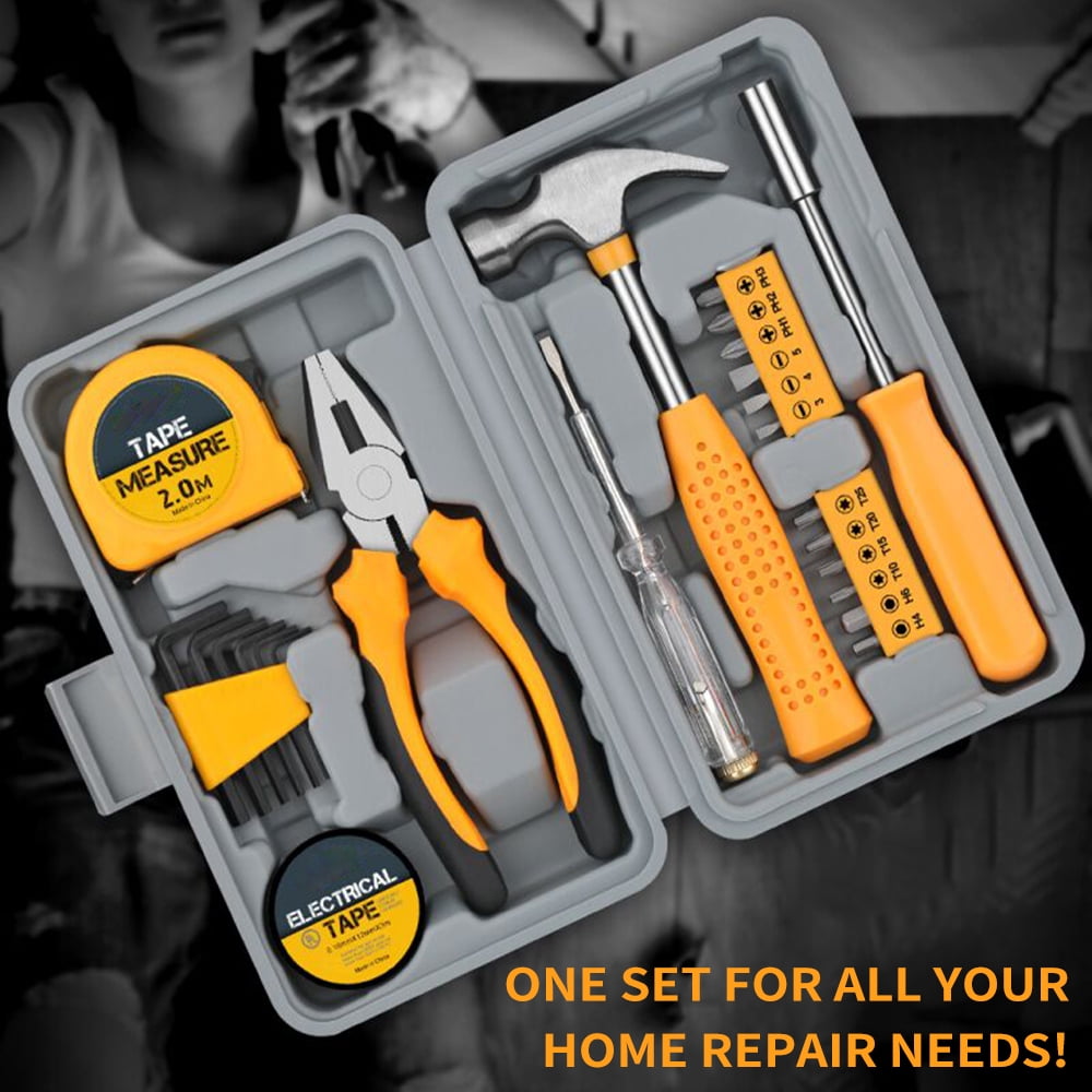 Tool kit,Set With Tool Box 24 Pcs Diy Tool Kit Women Pcs Diy Office ...