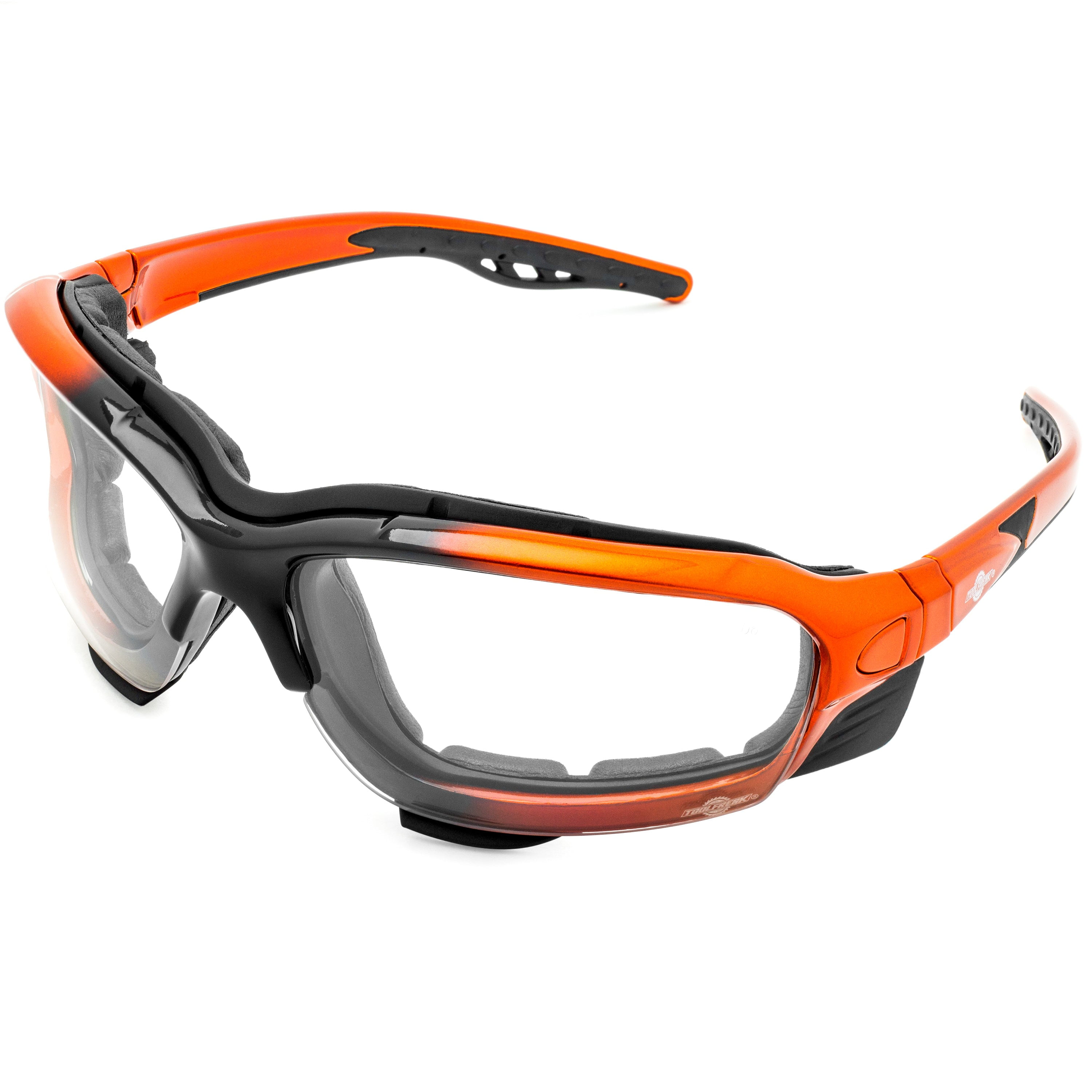 ToolFreak Recka Clear Safety Glasses and Goggles Combo, Rated to ANSI z87.1-2015, with Case ...