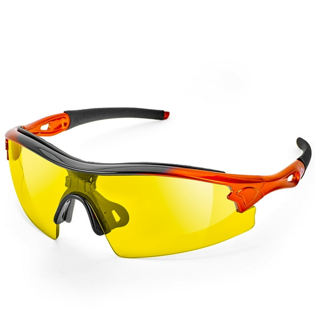 ToolFreak Reevo Safety Glasses Yellow Wraparound Polycarbonate Lens ...