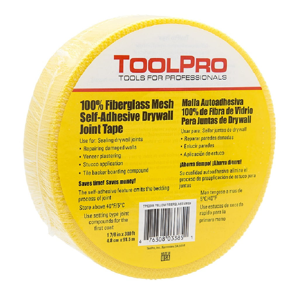 ToolPro TP03385 Self Adhesive Drywall Mesh Tape, Yellow - Walmart.com