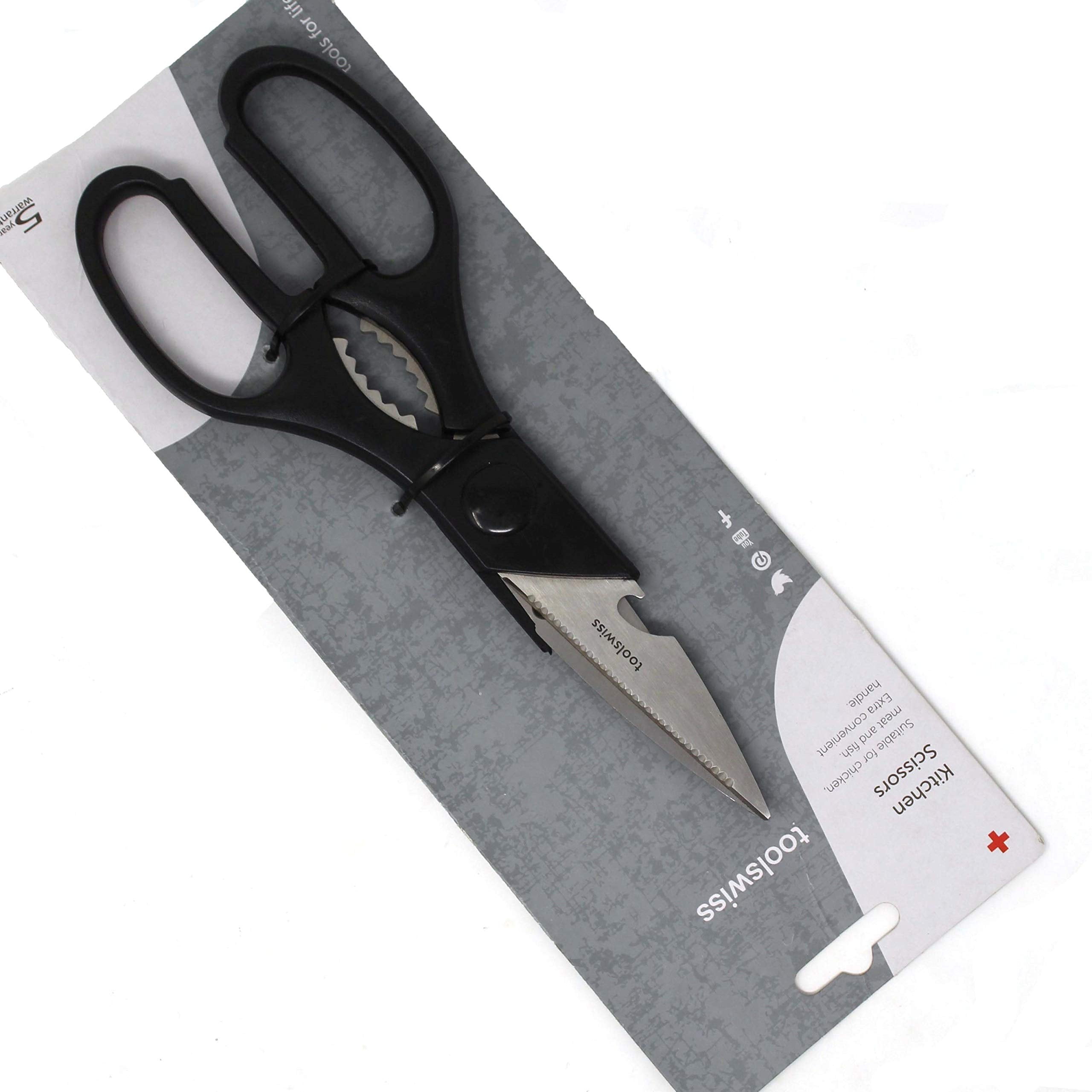 ToolSwiss Heavy Duty Multi-Purpose Kitchen Scissors | 3 Inch Stainless Steel Blades, Sharp ...
