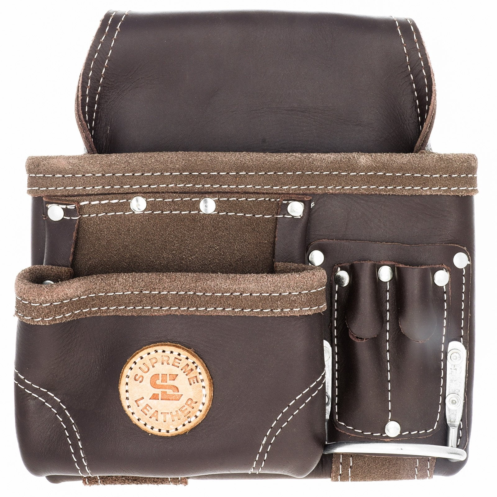 ToolTreaux 5 Pocket Heavy Duty Leather Tool Pouch DIY Woodworking, 10.5 ...