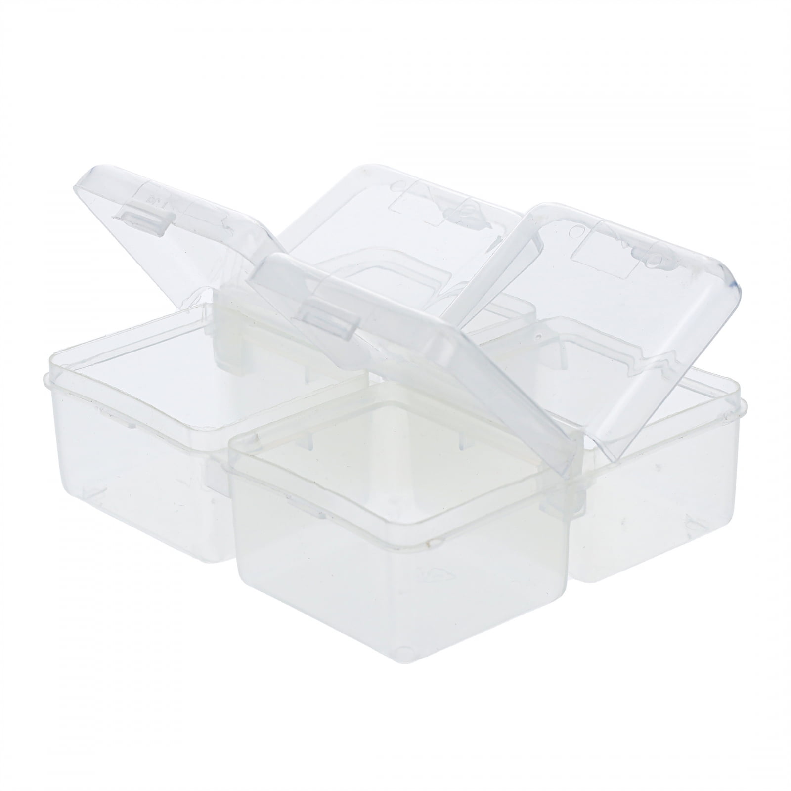 ToolTreaux Clear 4 Compartment Plastic Pop Top Storage Organizer ...