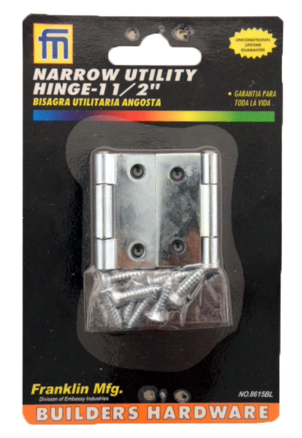 ToolUSA (2 Pack) 1.5" Narrow Utility Hinges | Zinc-Plated Steel | Non ...