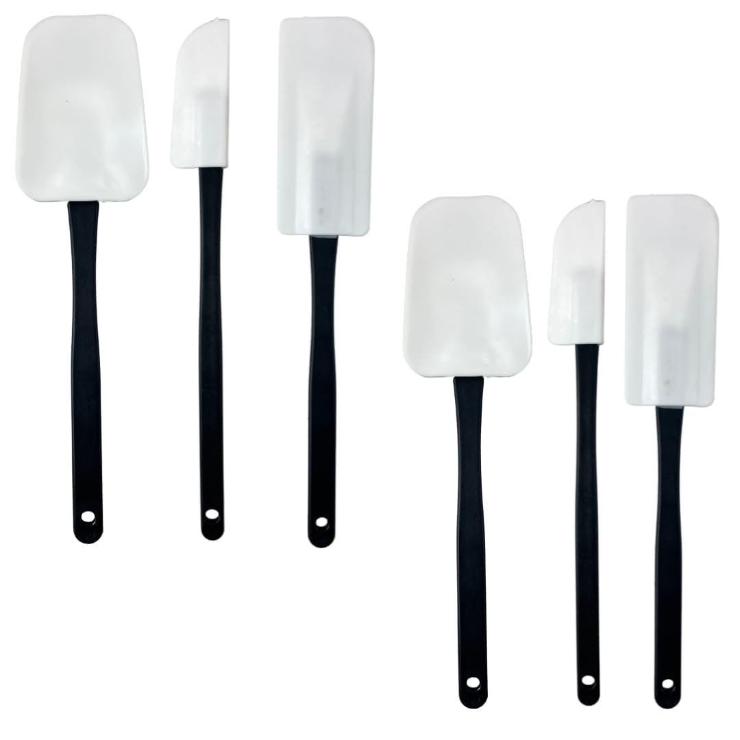 KITCHEN DIVA 2 Pack 3-Piece Plastic Spatula Set 9"-10" 22.9 cm-25.4 cm ...