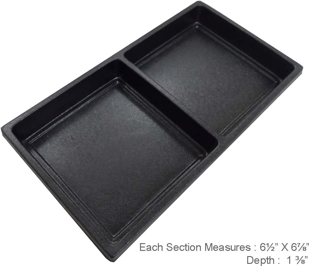 ToolUSA (2 Pack) Black Tray Insert | Dual Sections 6.5" x 6 7/8" (16.5 ...