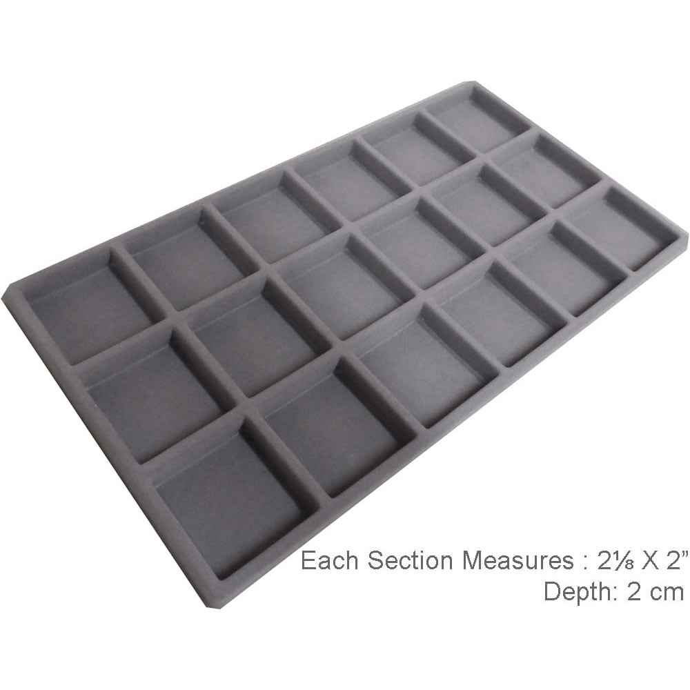 ToolUSA (2 Pack) Grey Plastic Tray Insert | 18 Compartments | 14" (35.6 ...