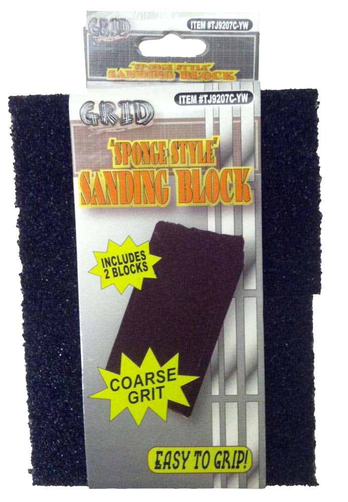 ToolUSA 2-Piece Sponge Rubber Sanding Blocks | 4" x 2.75" x 1" (10.2 cm ...