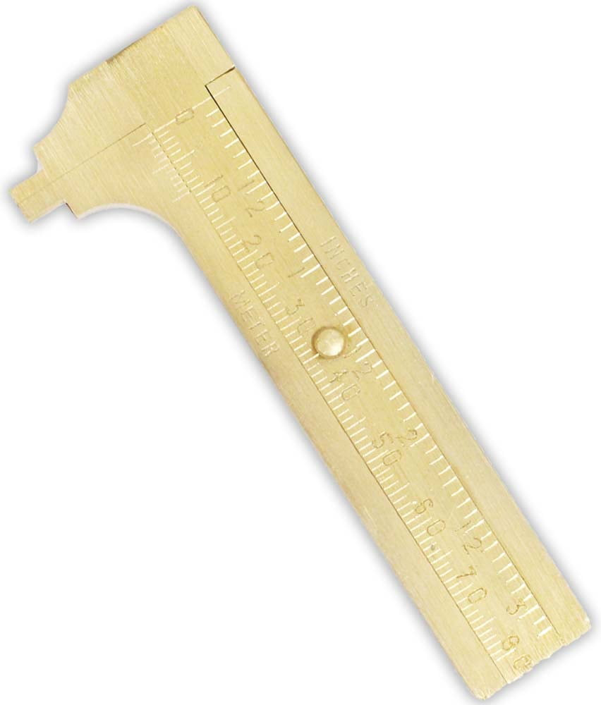 ToolUSA 3" (80mm) Brass Mini Pocket Caliper | Dual Measurement: SAE ...