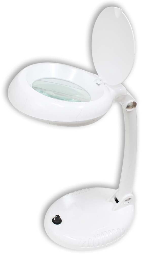 ToolUSA 4" (10.2 cm) Dual-Magnification LED Desk Lamp | 40 LEDs with ...