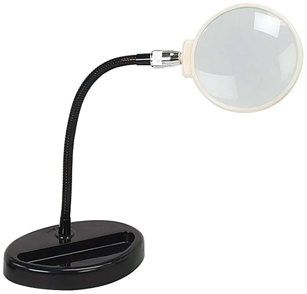 ToolUSA 4.5" 2X Gooseneck Magnifier | 13" Adjustable Neck | Weighted ...