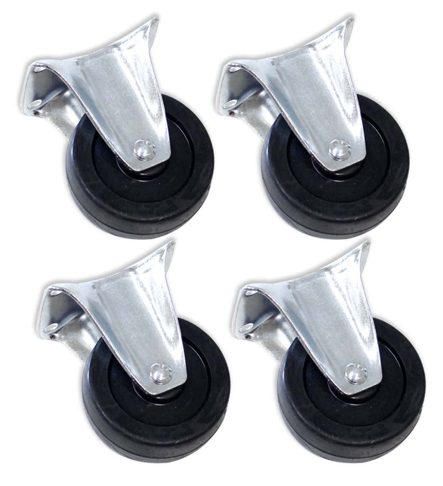 ToolUSA 4 Piece Castor Wheels | 2.5" Diameter Rubber Replacement Castor ...