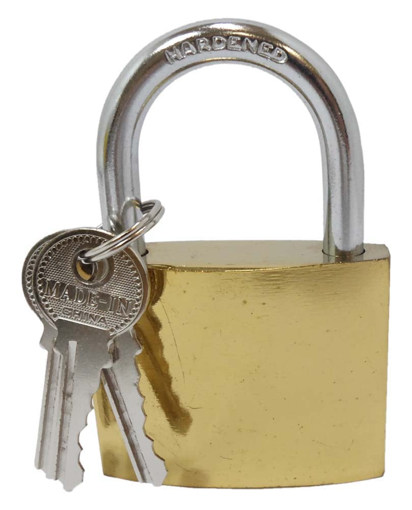 ToolUSA 50mm Heavy Duty Security Padlock | Shiny Gold Finish | Hardened ...