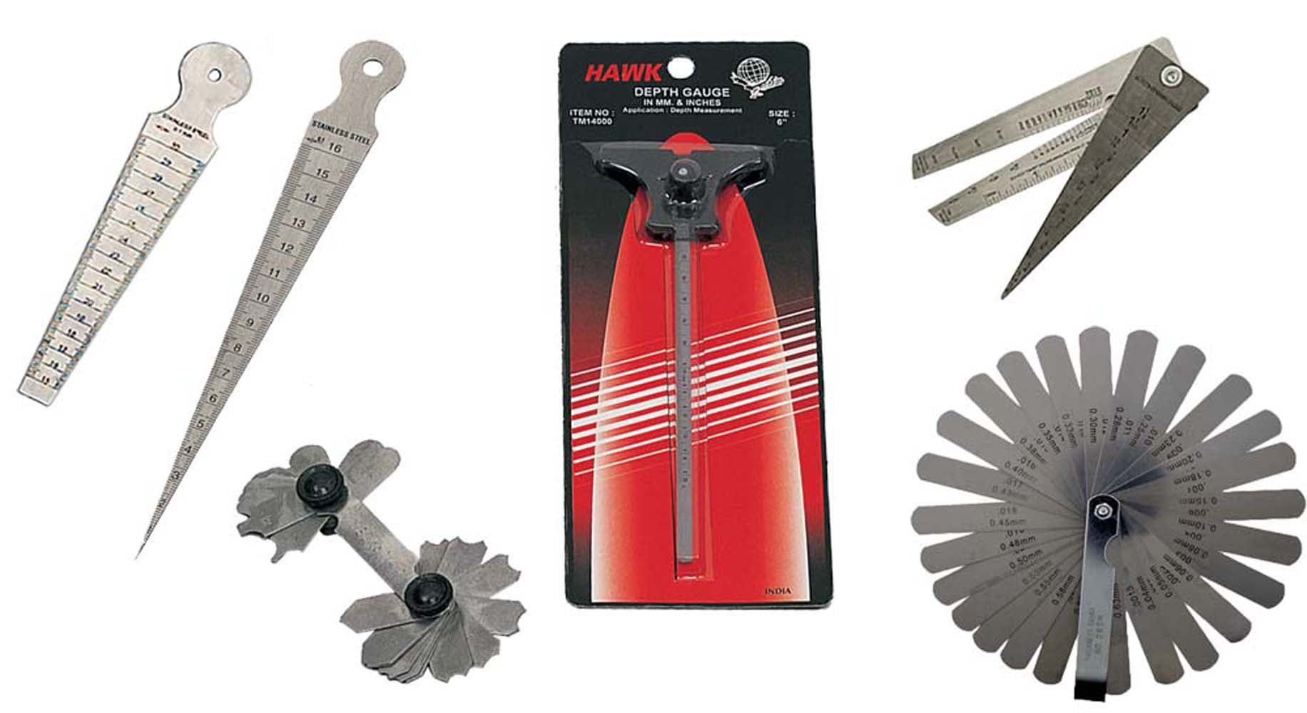 ToolUSA 6-Piece Precision Gauge Set | Radius, Depth, Bore, Wire ...