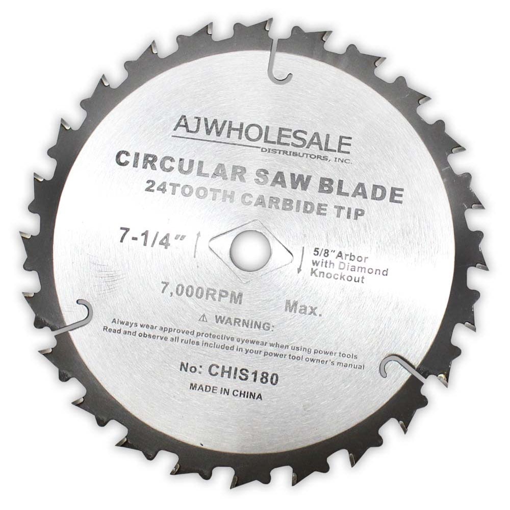 ToolUSA 7.25" (18.4 cm) Diameter Carbide Tip Saw Blade | 24 Teeth ...