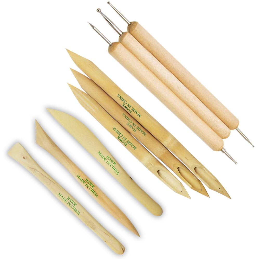 ToolUSA 9-Piece Clay Modeling Tool Set | Wooden & Hollow Tools ...