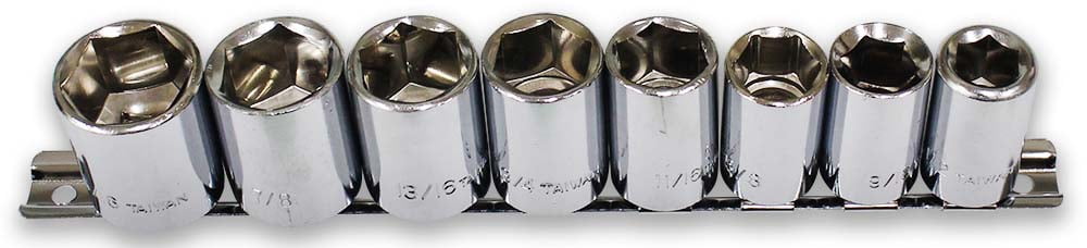 ToolUSA 9 Piece Shallow Socket Set | Drop-Forged, Chrome-Plated Steel ...