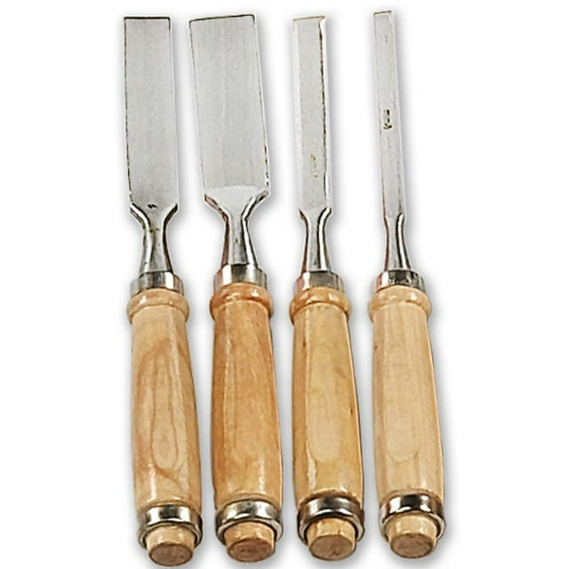 ToolUSA 9" Wood Chisel Set | 4-Piece, Sizes 1/4" (6mm) to 1" (24mm ...
