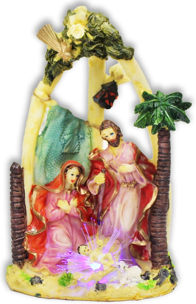 ToolUSA Polymer Clay Nativity Scene | 7-1/2" (19 cm) Tall | Fiber Optic ...