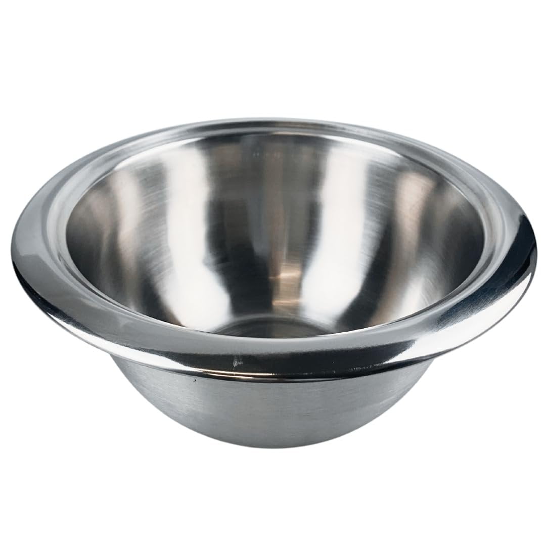 ToolUSA Stainless Steel Bowl | 9.75" x 4" (24.8 cm x 10.2 cm) | Brushed Finish with Polished Rim ...