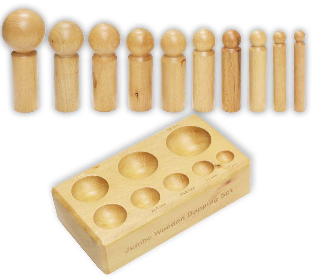 ToolUSA Wooden Dapping Set | 10 Precision Wooden Punches (17mm - 61mm ...