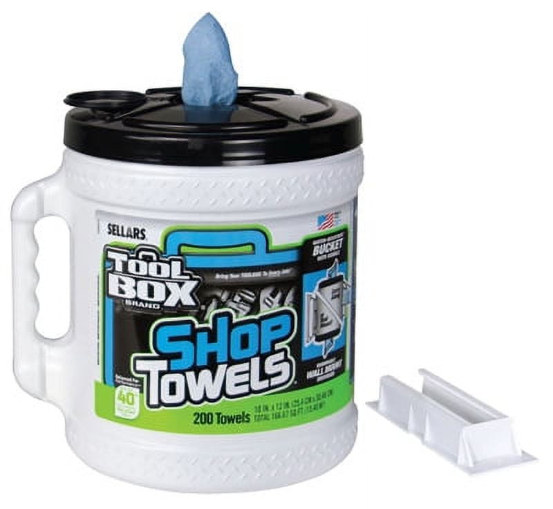 Toolbox 200 Count Blue Shop Towel In A Big Grip Bucket Absorbent & Dis ...