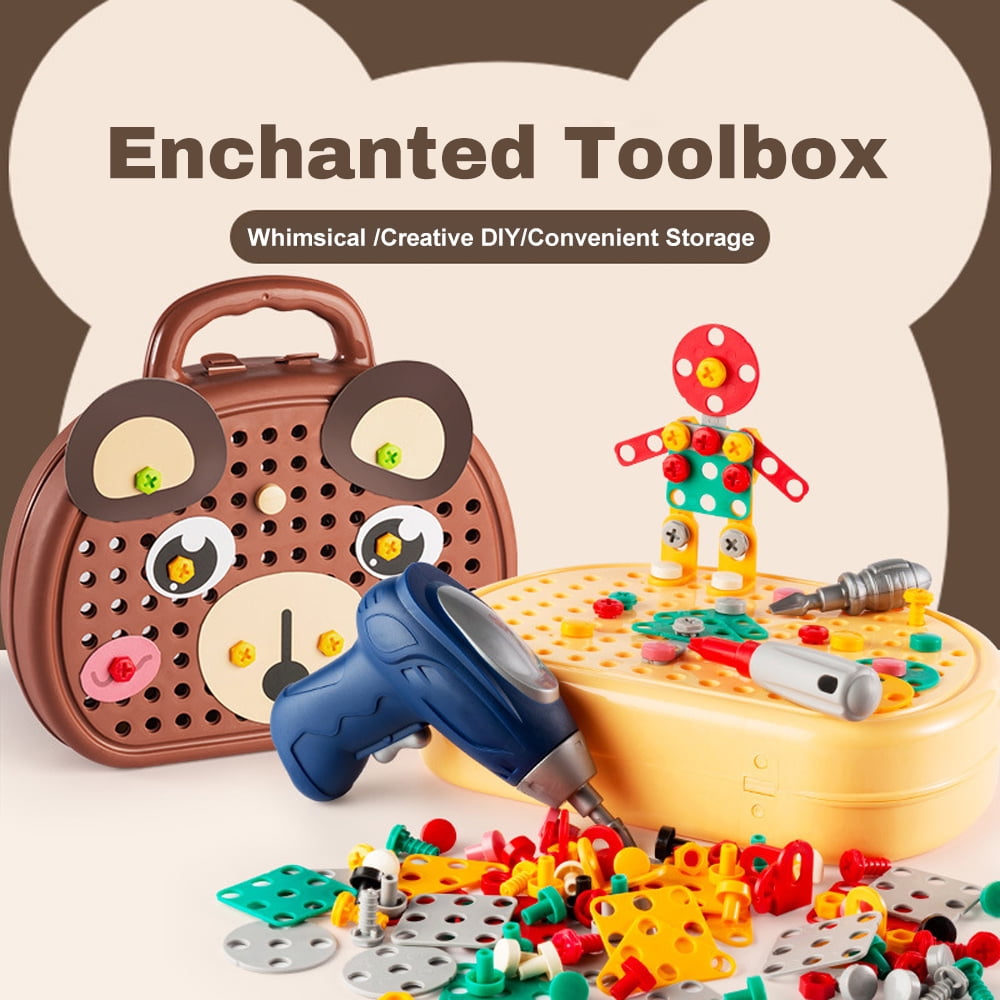 Toolbox,3-12 Years Old 204 Pcs Creative Toolbox Kids Tool Kids Tool Box Pcs Creative Toolbox Box ...